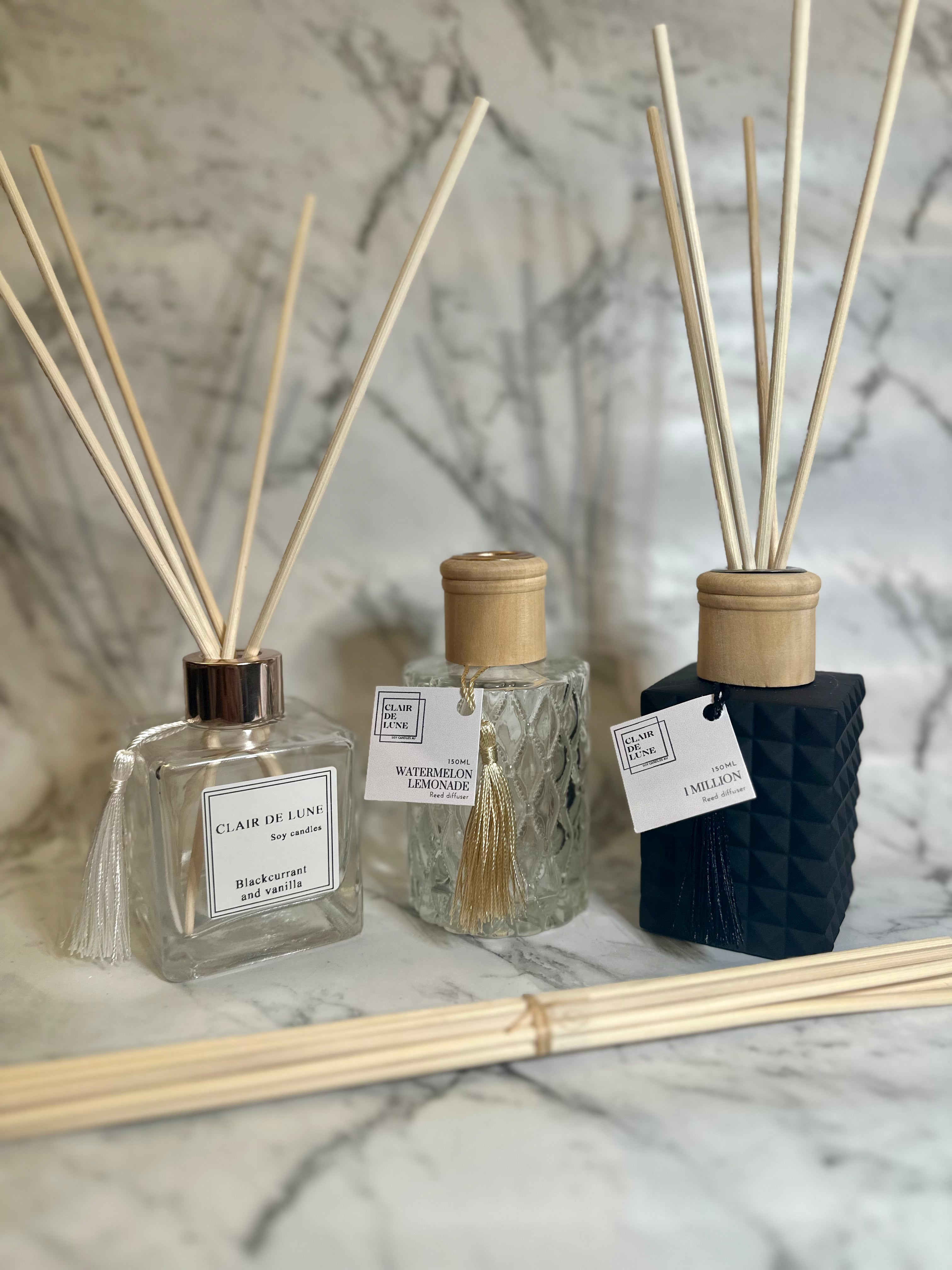 Reed diffusers, refills & oil drops – Clair de lune home fragrance
